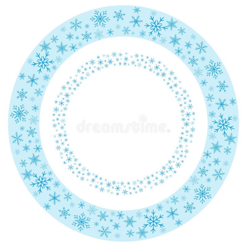 Round Seamless Frames of Realistic Snowflakes Stock Vector ...
