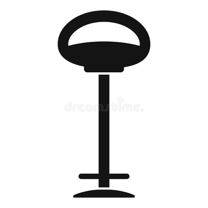 Round Seat Bar Stool Standing on One Leg Icon Stock Vector ...