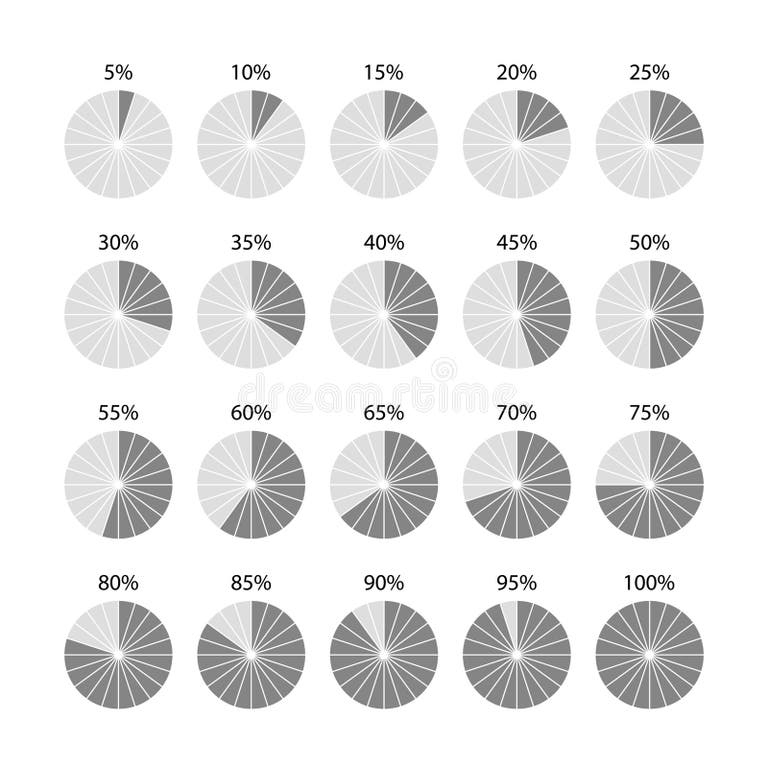 Round Section Graph. Gray Circle Chart. Piechart with Segments and ...