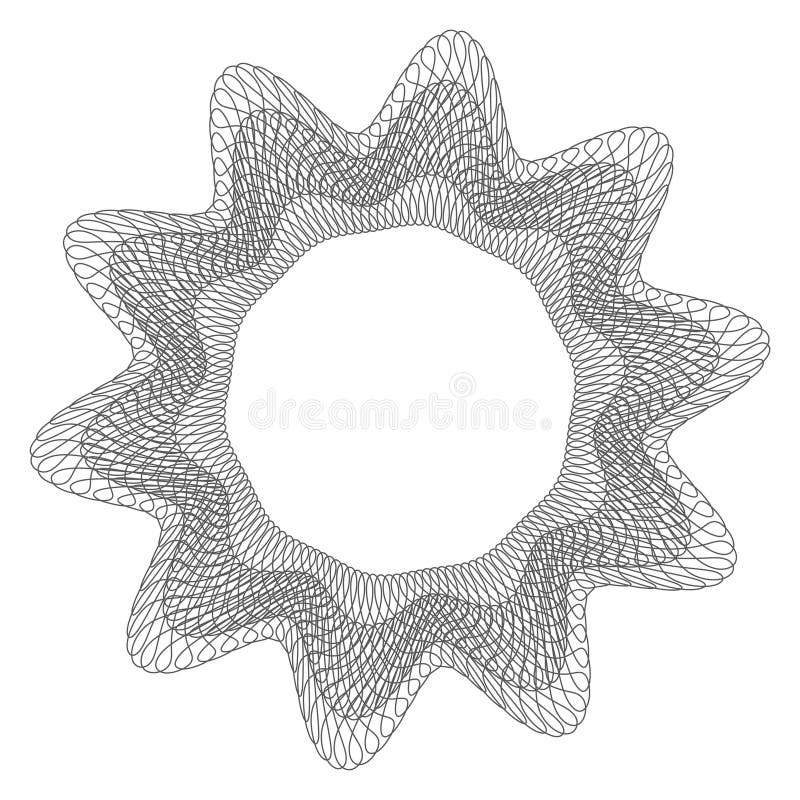 Round Secure Watermark. Radial Line Pattern Emblem Stock Image - Image ...