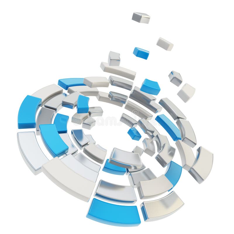 Round Segmented Circle Composition Defragmentation Stock Illustration ...