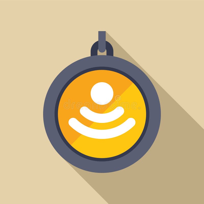 Round Sensor Detecting Human Presence Icon with Long Shadow Stock ...