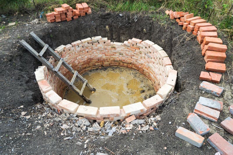 Round Pit for a Septic Tank Stock Image - Image of home, canalization ...