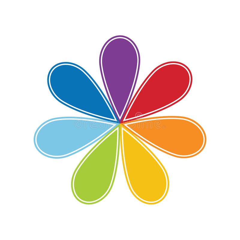 Round Seven-colored Flower. Infographic Element. Vector. Stock Vector ...