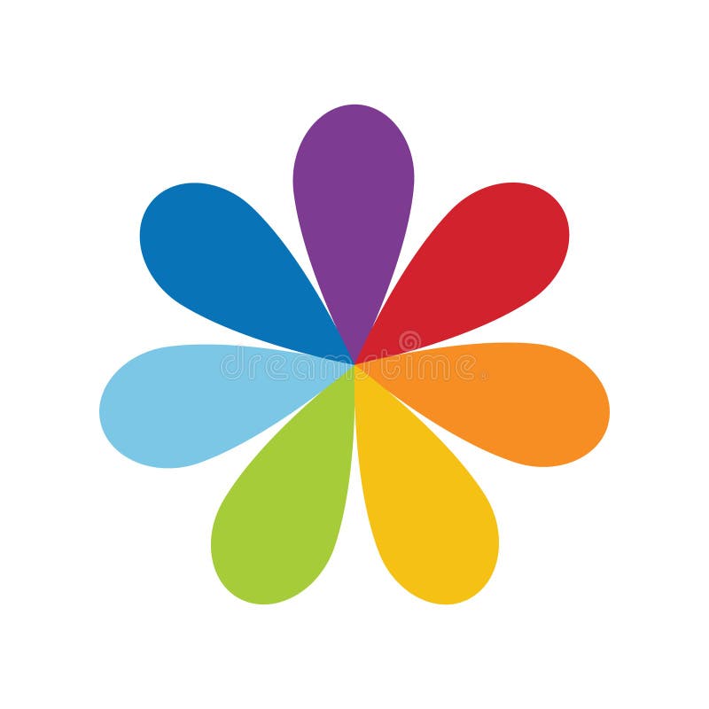 Round Seven-colored Flower. Infographic Element Stock Vector ...