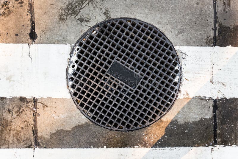 Round sewer with holes stock photo. Image of industry - 63719874