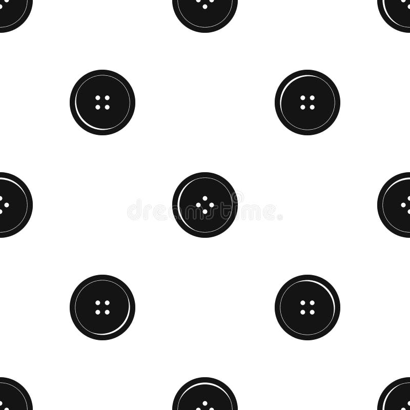 Round Sewing Button Pattern Seamless Black Stock Vector - Illustration ...