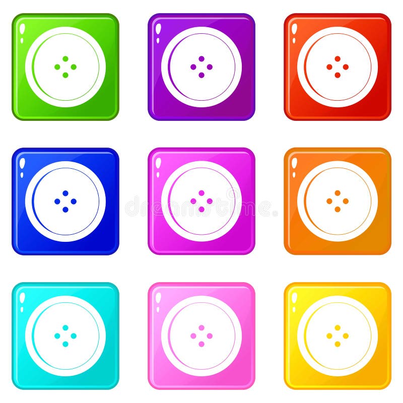 Round sewing button set 9 stock vector. Illustration of needlework ...