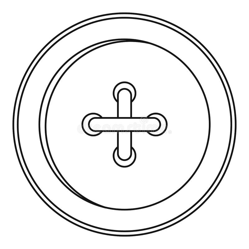Round Sewn Button Icon, Outline Style Stock Vector - Illustration of ...