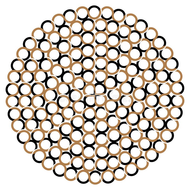 Round Shape with Circle Dots. Vector Chain Template Texture. Stock ...