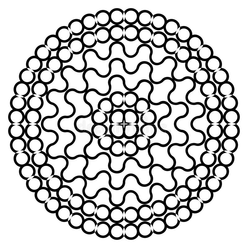 Round Shape with Circle Dots. Vector Chain Template Texture. Stock ...