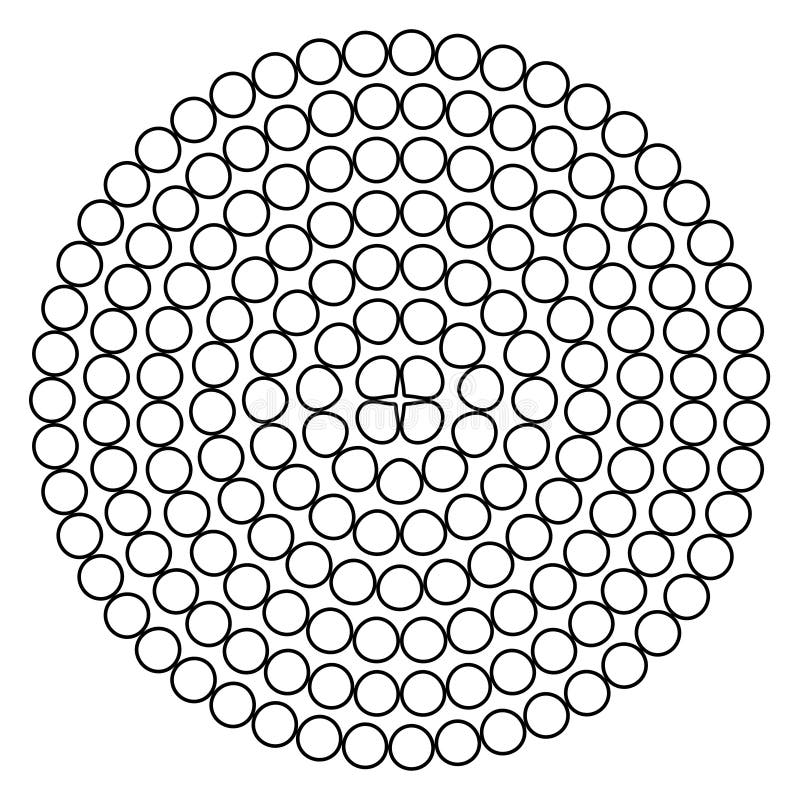 Round Shape with Circle Dots. Vector Template Texture. Stock Vector ...