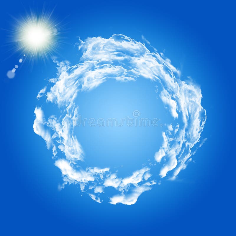 Round shape clouds stock illustration. Illustration of lightspot - 58707746