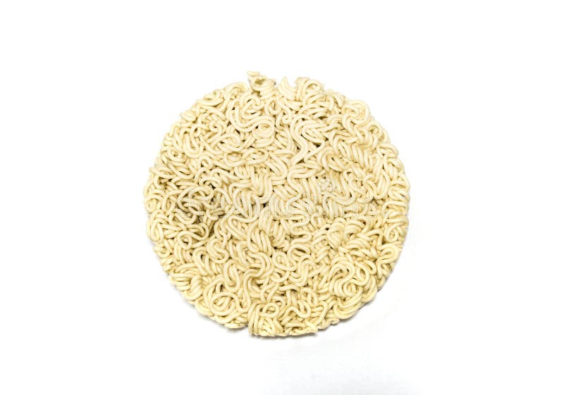 Round Shape Dry Instant Noodles on White Background View Stock Photo ...