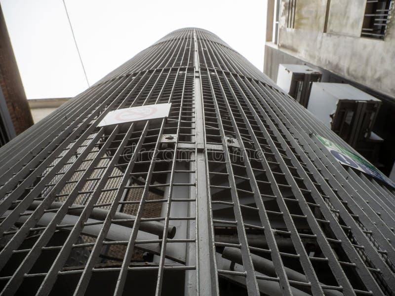Round Shape Fire Escape Staircase of a Building in Metal Security ...
