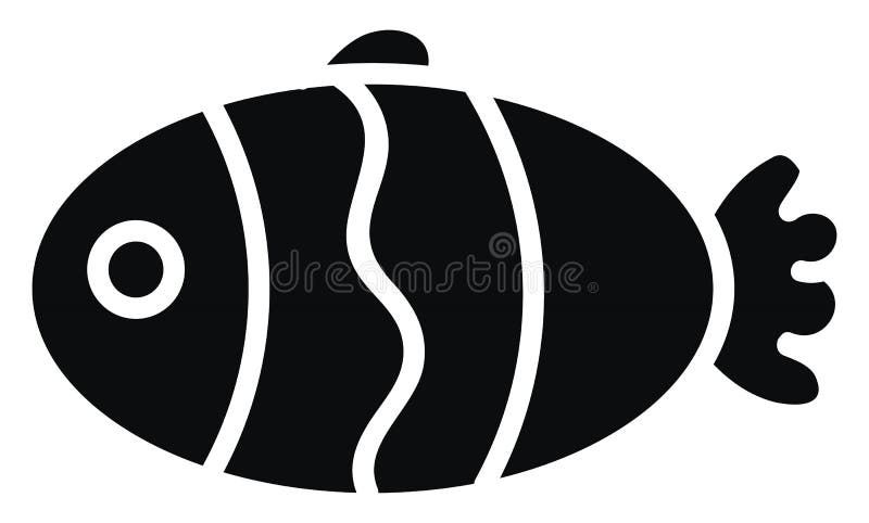 Round shape fish, icon stock vector. Illustration of blue - 259784370