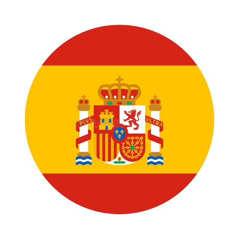Spain Flag Vector Round Flat Icon Stock Illustration - Illustration of ...