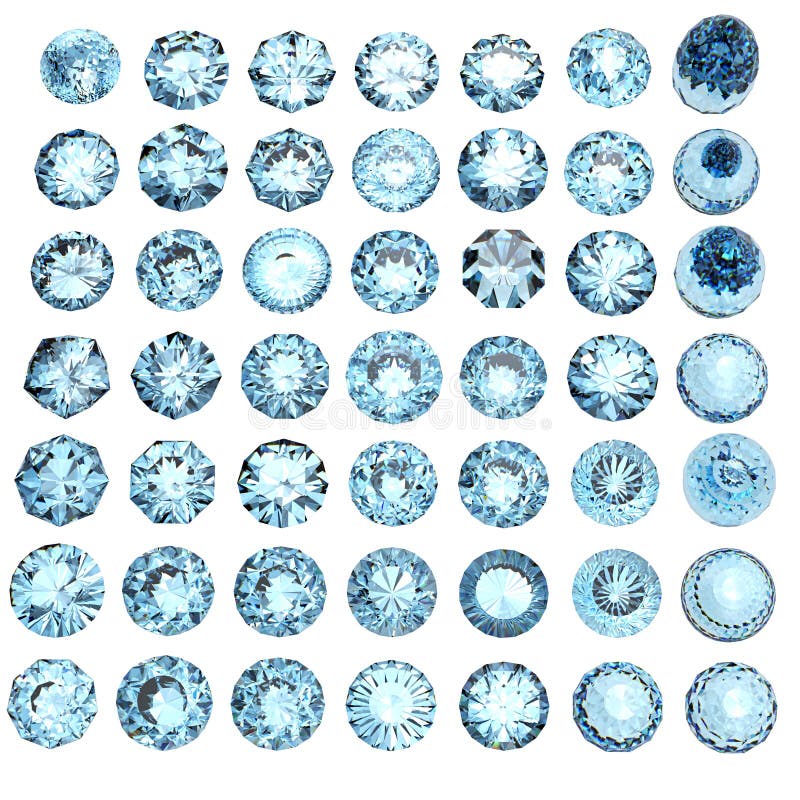 Collections of Round Shape Jewelry Gems. Swiss Blue Topaz Stock ...
