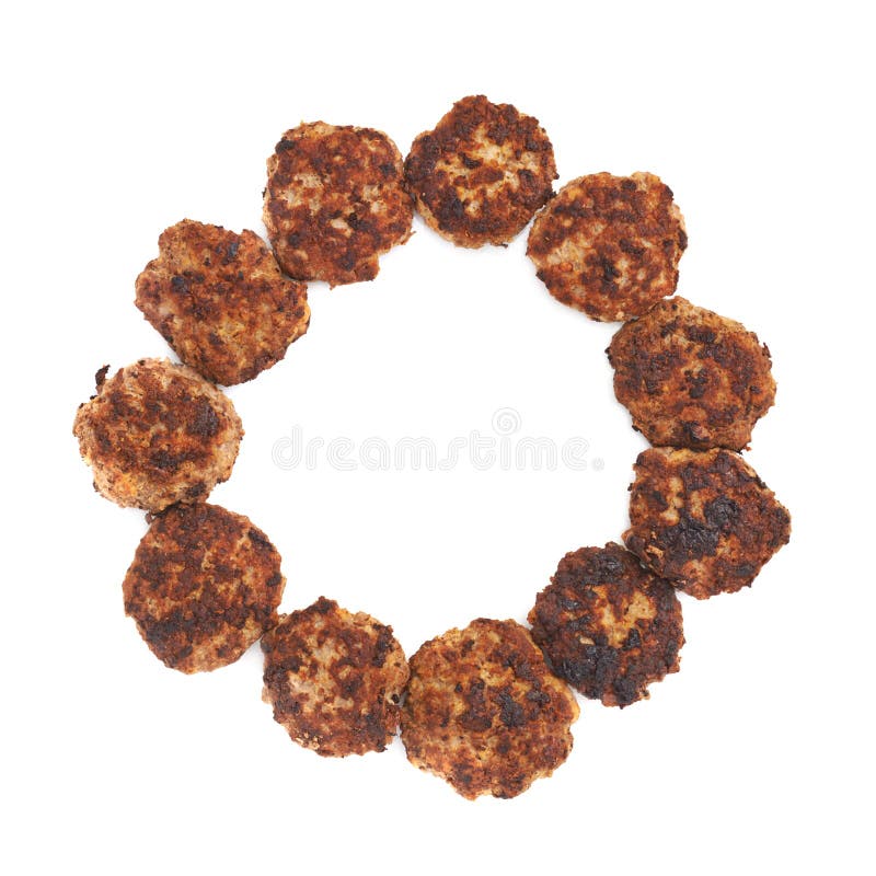 Round Shape Made of Cutlets Isolated Over White Background Stock Image ...