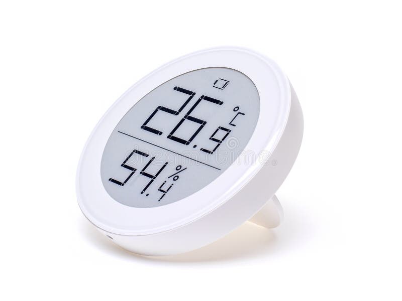 Round Shape Temperature and Humidity Meter, Side View. Stock Image ...
