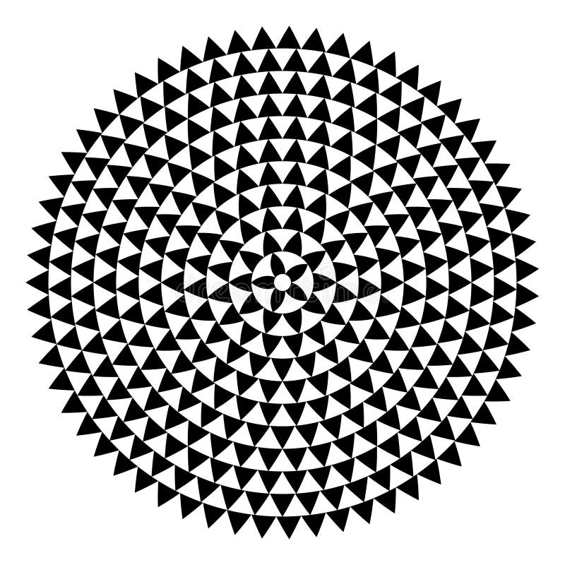 Round Shape with Triangles Elements. Vector Meander Template Texture ...