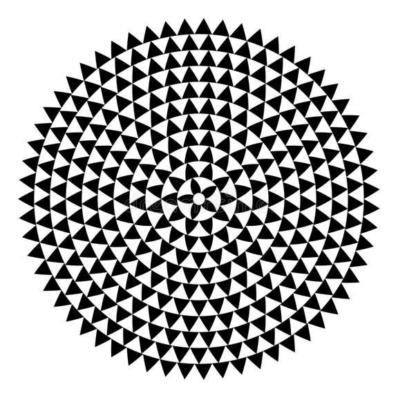 Round Shape with Triangles Elements. Vector Meander Template Texture ...