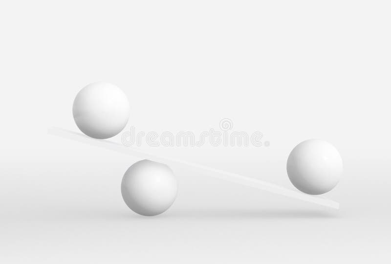 Round Shape Unbalancing on Plank Board Isolated on White. Asymmetrical ...