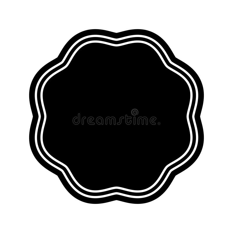Round Shape with Wavy Edges. Simple Geometric Circle Form with Curvy ...