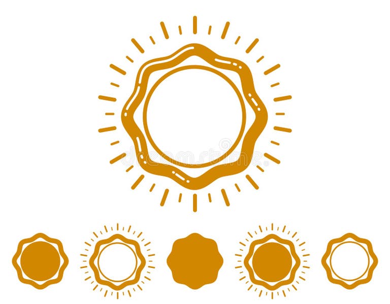 Round Shaped Blank Labels Set with Space for Your Element Isolated Over ...