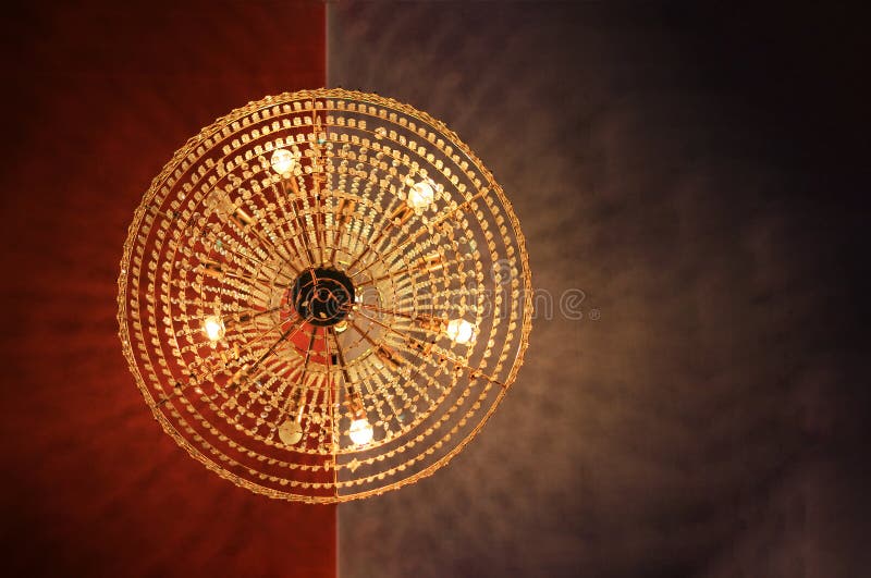A Round Shaped Chandelier Hanging from Ceiling and View Directly from ...