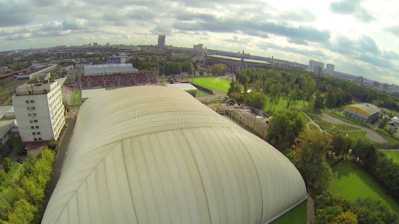 Round Shaped Dome Near Stadium, Moving Camera, Stock Footage - Video of ...