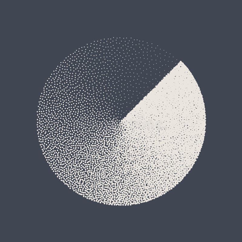 Round Shaped Dotted Object, Stipple Elements. Fading Gradient ...
