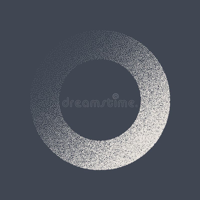 Round Shaped Dotted Objects, Stipple Elements. Fading Gradient ...