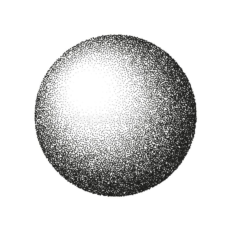 Round Shaped Dotted Object, Stipple Elements. Fading Gradient ...