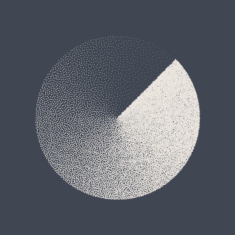 Round Shaped Dotted Object, Stipple Elements. Fading Gradient ...