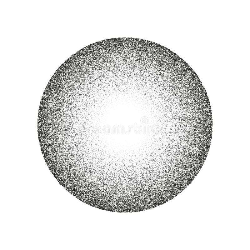Round Shaped Dotted Object, Stipple Elements. Fading Gradient ...