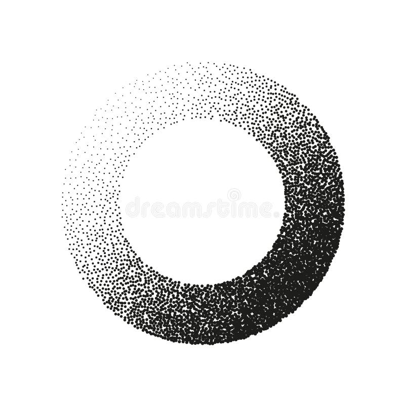 Round Shaped Dotted Object, Stipple Elements. Fading Gradient ...