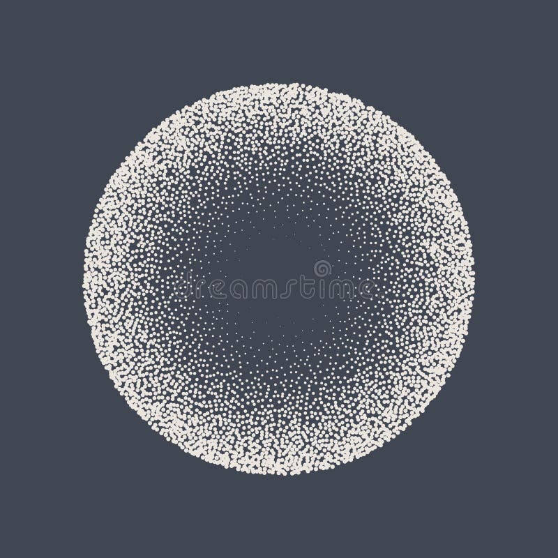 Round Shaped Dotted Object, Stipple Elements. Fading Gradient ...