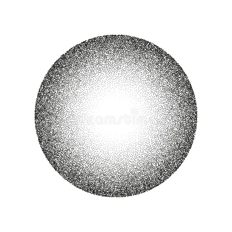 Round Shaped Dotted Object, Stipple Elements. Fading Gradient ...