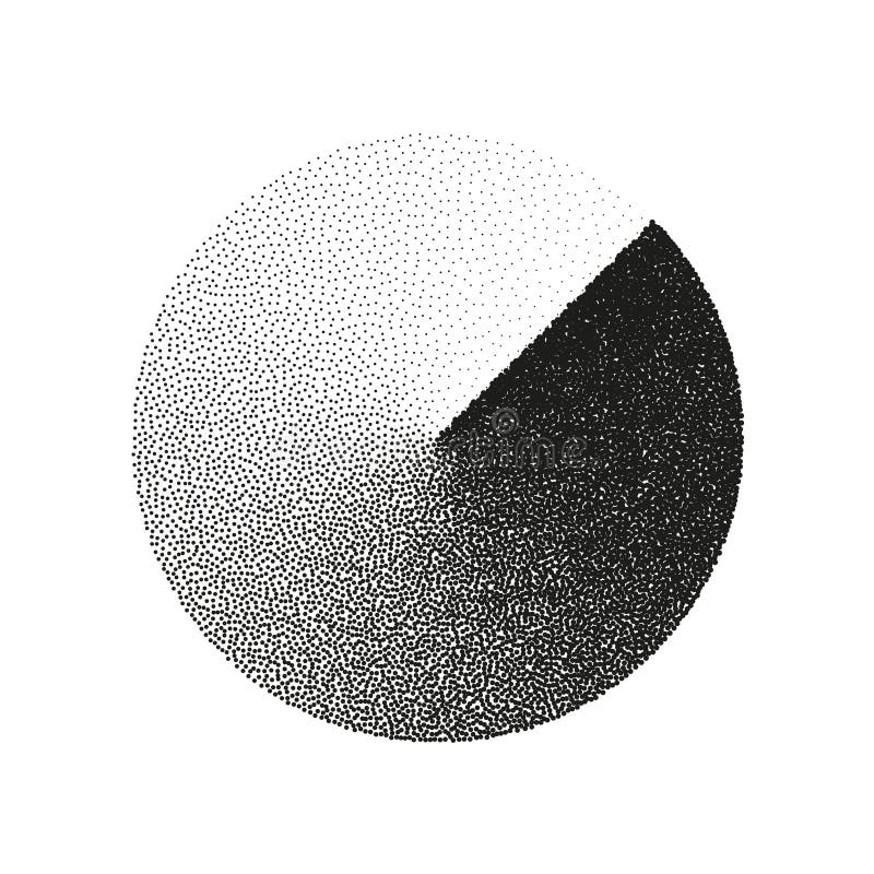 Round Shaped Dotted Object, Stipple Elements. Fading Gradient ...