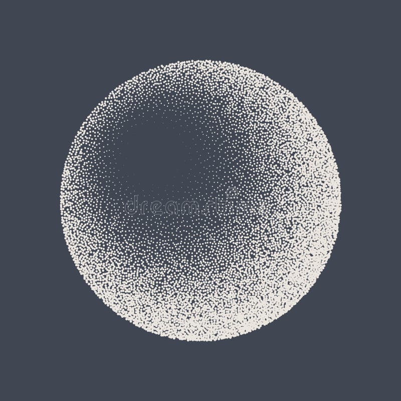 Round Shaped Dotted Object, Stipple Elements. Fading Gradient ...