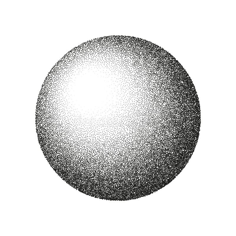 Round Shaped Dotted Object, Stipple Elements. Fading Gradient ...
