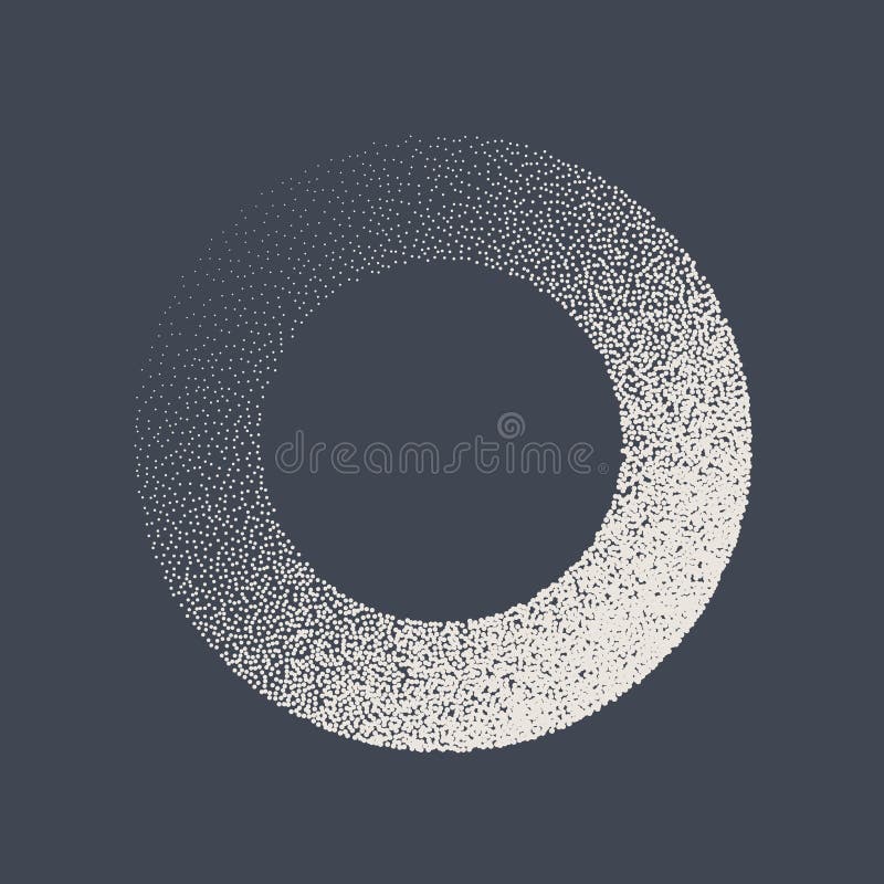 Round Shaped Dotted Object, Stipple Elements. Fading Gradient ...