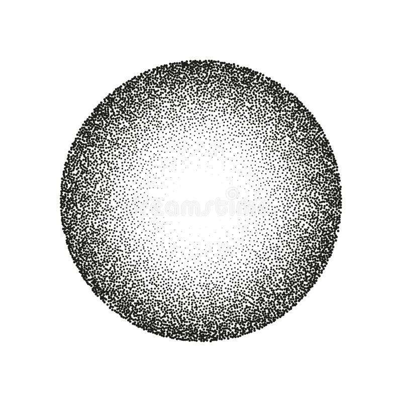 Round Shaped Dotted Object, Stipple Elements. Fading Gradient ... Round Shaped Dotted Object, Stipple Elements. Fading Gradient ...