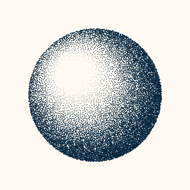 Round Shaped Dotted Objects, Vintage Stipple Elements. Fading Gradient ...