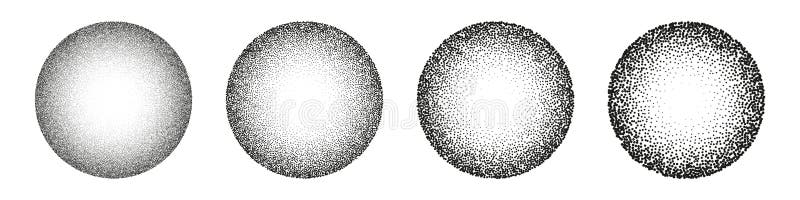 Round Shaped Dotted Objects, Stipple Elements. Fading Gradient ...