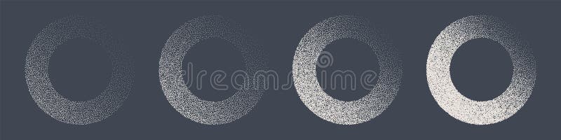 Round Shaped Dotted Objects, Stipple Elements. Fading Gradient ...