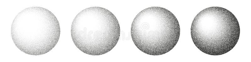 Round Shaped Dotted Objects, Stipple Elements. Fading Gradient ...