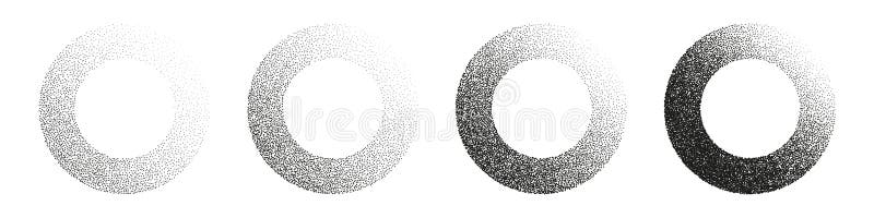 Round Shaped Dotted Objects, Stipple Elements. Fading Gradient ...