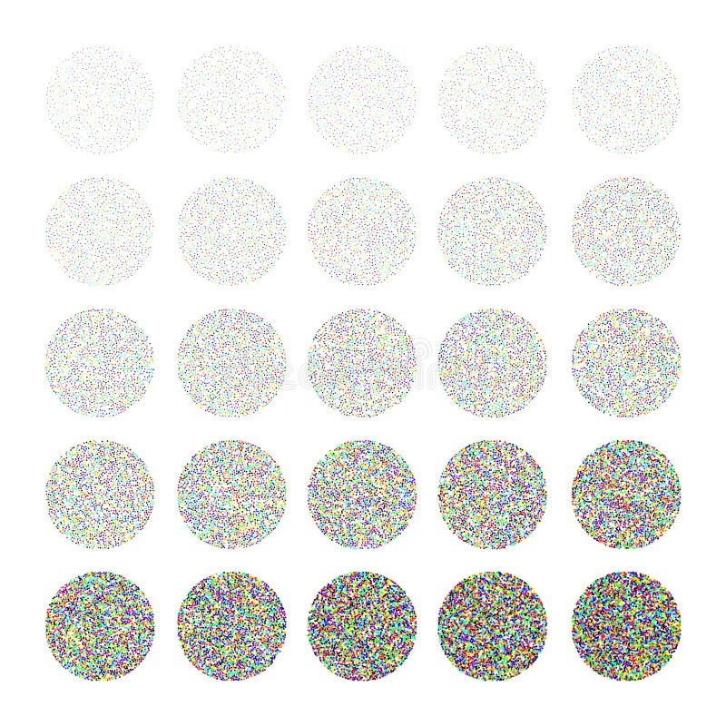 Round Shaped Dotted Objects, Vintage Stipple Elements. Fading Gradient ...